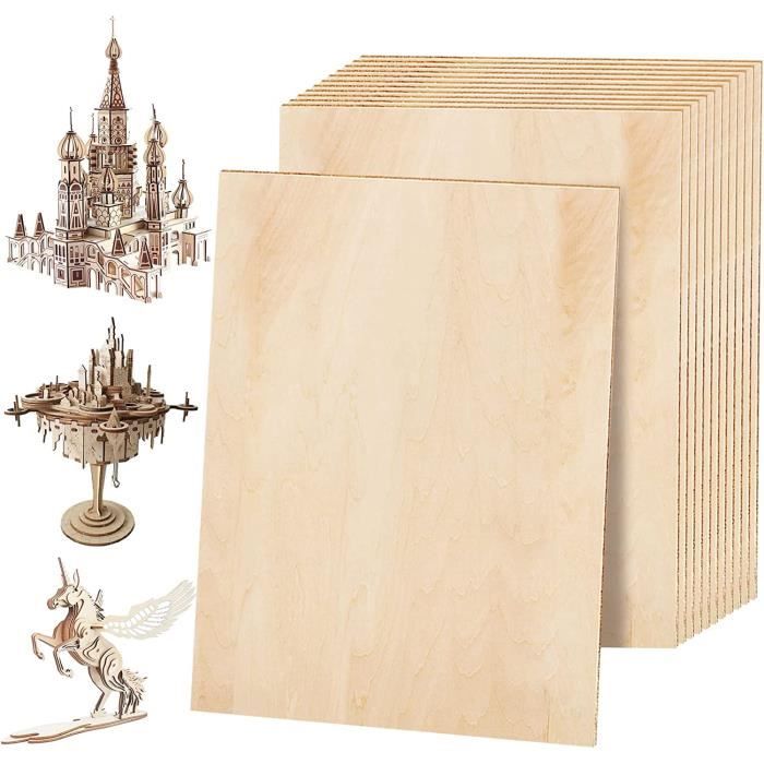 Lot de 12 Plaque Contreplaqué, Feuilles de Contreplaqué, 400 x 300 x ...