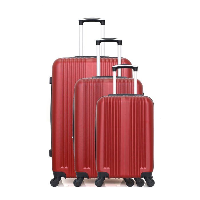 Set de 3 Valises LIPARI-B 75 cm 4 Roues - rouge - HERO