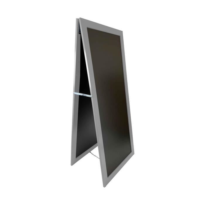 Grand chevalet stop trottoir avec cadre bois couleur gris dimensions ...
