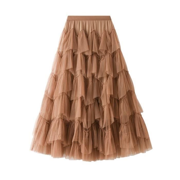 Jupe Femme Tulle Irrégulier Jupes en tulle taille élastiquée Jupes ...