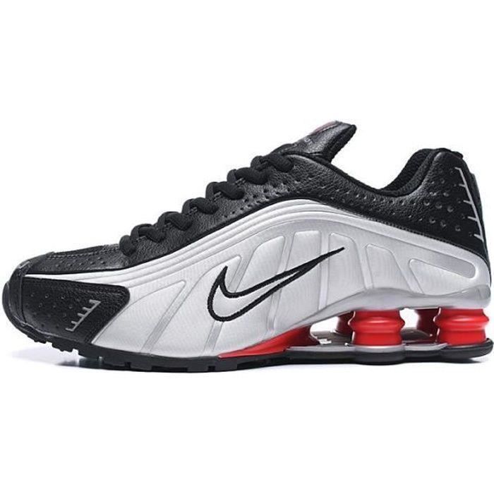 Baskets Nike Shox R4 Homme Chaussures Entraînement de Sport Blanc Noir ...