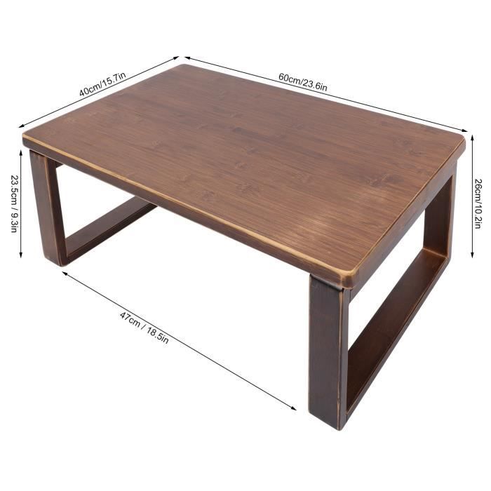 Table basse petite table basse brown - wood - 60x40x26cm-Pwshymi ...