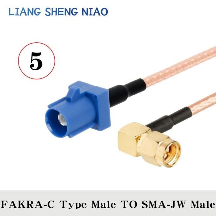 Connecteur de câble coaxial mâle et femelle,RF CriAJfor,antenne GPS,6G,RG316,type FAKRA C vers ...