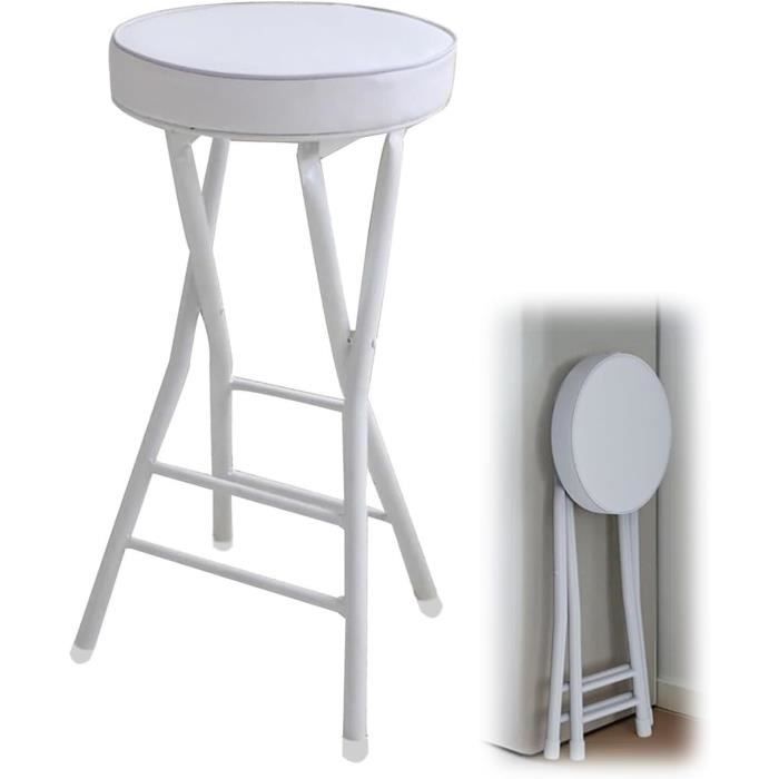 Tabouret Rond Rembourré - Tabouret De Bar Pliant Portable Sans Dossier ...