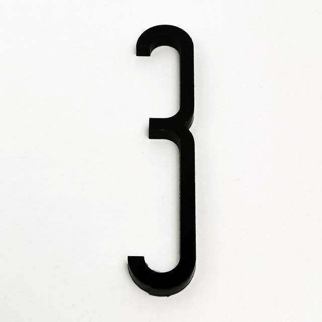 PLAQUE DE PORTE,Number 3-Height 10cm--Numéro de porte auto adhésif en ...