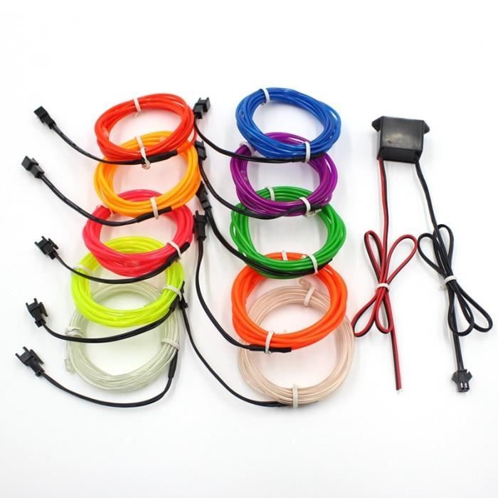 BANDE LED,With DC12V Driver-WHITE-1 Meter--Fil de lumière néon 1 10M EL ...