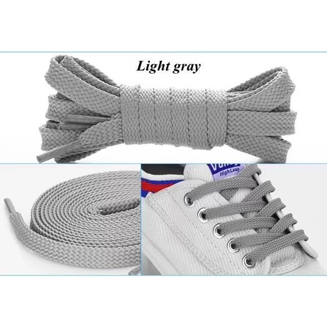 LACET DE CHAUSSURE,Light gray-120cm--Lacets plats classiques pour ...