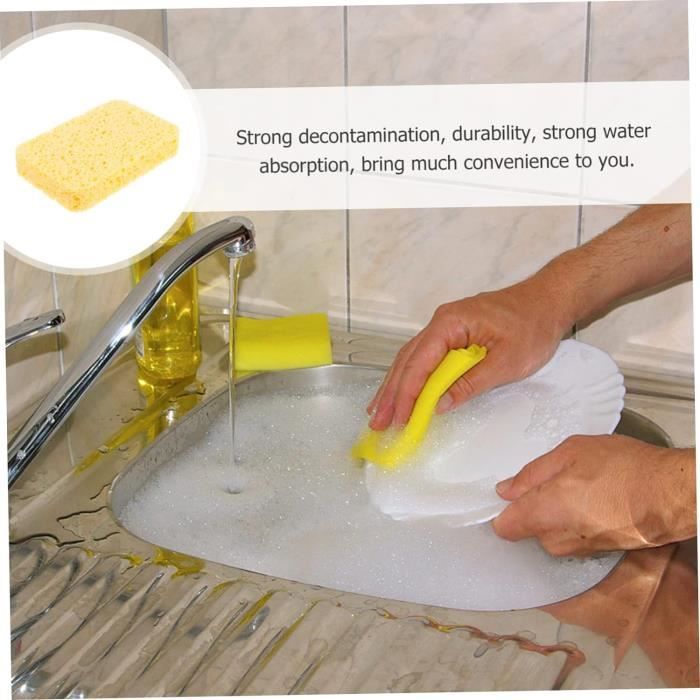 4Pcs Pulpe De Bois Coton Éponge Mousse Éponge De Nettoyage Laveur ...