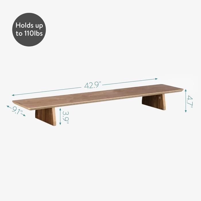 Support pour écran - NAVARIS - Bois de Noyer - Double Moniteur - 50 kg ...