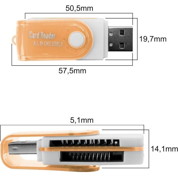 4 En 1 Usb Multi Lecteur De Carte Mémoire Mmc Microsd Tf Micro Sd Ms ...