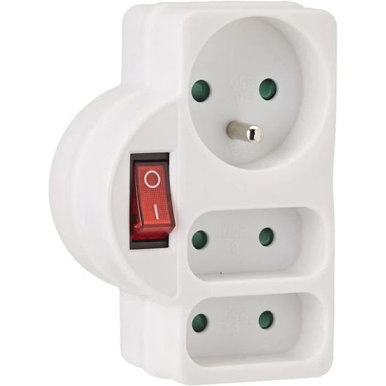 531193 adapteur fiche multiprise triplite avec interrupteur 3 prise ...