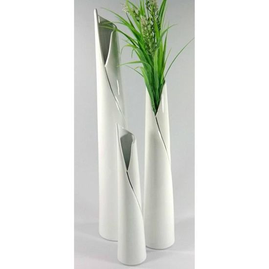 Pure White Vase à fleurs en céramique Blanc fin et élégant 30-50 cm de ...