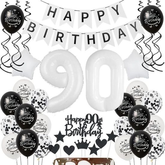 Décoration 90 Ans Anniversaire Femme Homme Décoration Gâteau 90 Ans ...