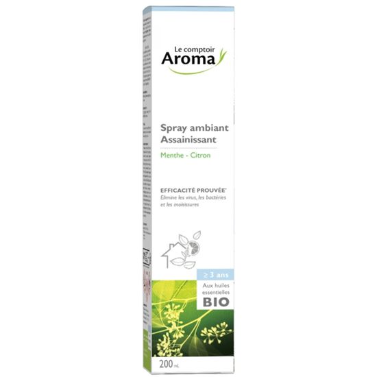 Le Comptoir Aroma Spray Assainissant Huiles Essentielles Bio Menthe-Citron 200 ml - Cdiscount Maison