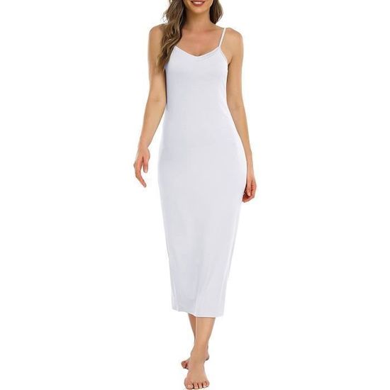 Fond de Robes Longue Lingerie Femme sous Robe Bretelles Slip Elégant ...