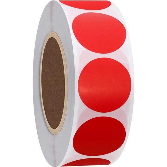 Hybsk - Rouleau de 1 000 gommettes adhésives rondes 25 mm en papier ...