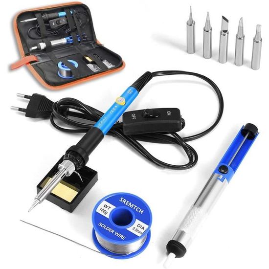 Kit De Fer À Souder Électronique 60 W Avec Température Réglable 200-450 °C Et Interrupteur ...