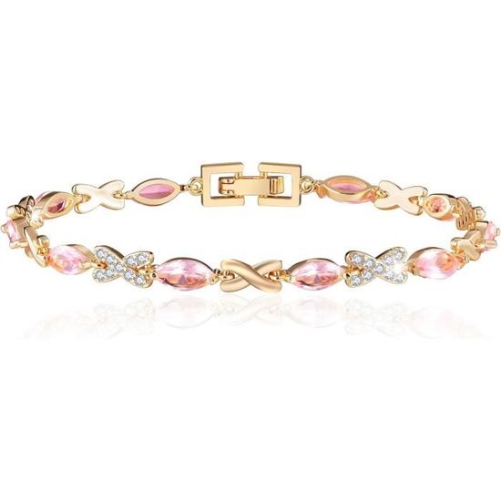 Infinity Bracelet Pour Femme Plaqué Or 18K Classique Bangles Cubic ...