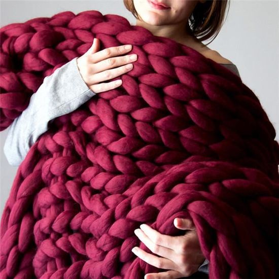 LAINE A TRICOTER,wine red--Fil épais en laine mérinos douce, 1000g ...