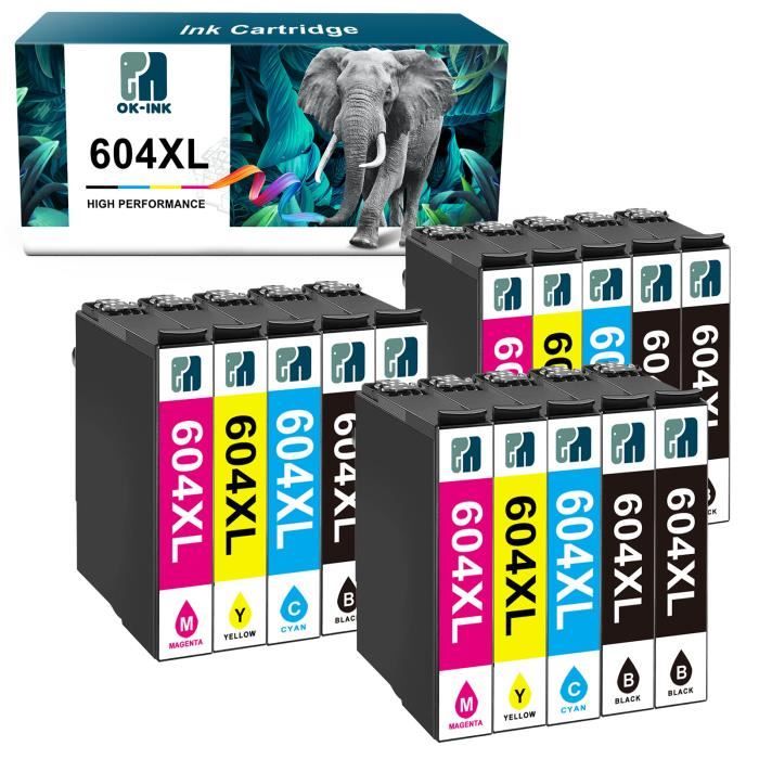 604XL OK-INK - Lot de 15 Cartouches d'encre compatibles avec EPSON 604 ...