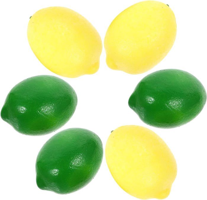 6 Pièces Ornement De Citron Artificiel Fruits Artificiels Decoration ...