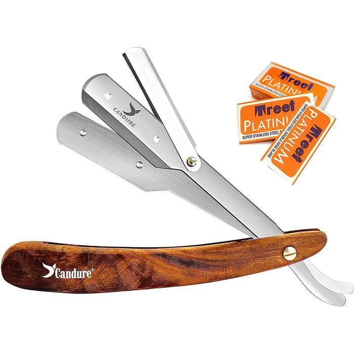 Candure Rasoir de Barbier - Coupe Choux barbe Rasoir Homme Barbier ...