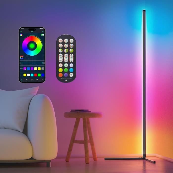Led Lampadaire Sur Pied Salon: Rgb Lampadaire Intelligent Avec Synchronisation Musicale Lampe 16 ...