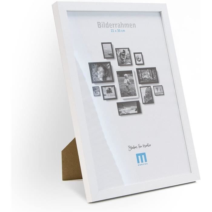 CADRE PHOTO - A4 - Blanc - 21x30cm - MDF avec verre acrylique ...