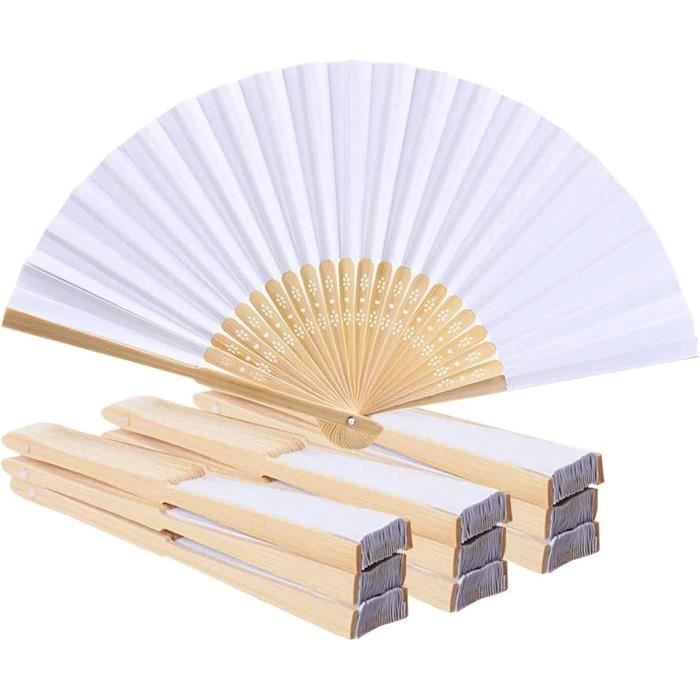 10 Pièces Éventail Pliant Vierge, Éventail En Bambou Vierge, Éventail ...