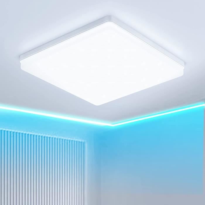 Plafonnier Led Carré 48W, 6500K Lampe de Plafond Panel, Lumiere Moderne ...
