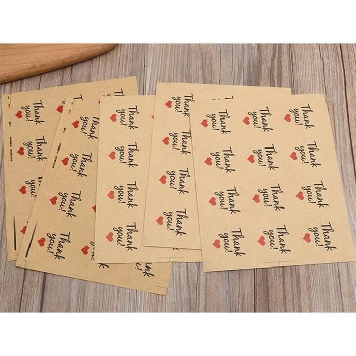 AJW-20 feuilles en forme de rond Merci autocollant papier craft Merci ...