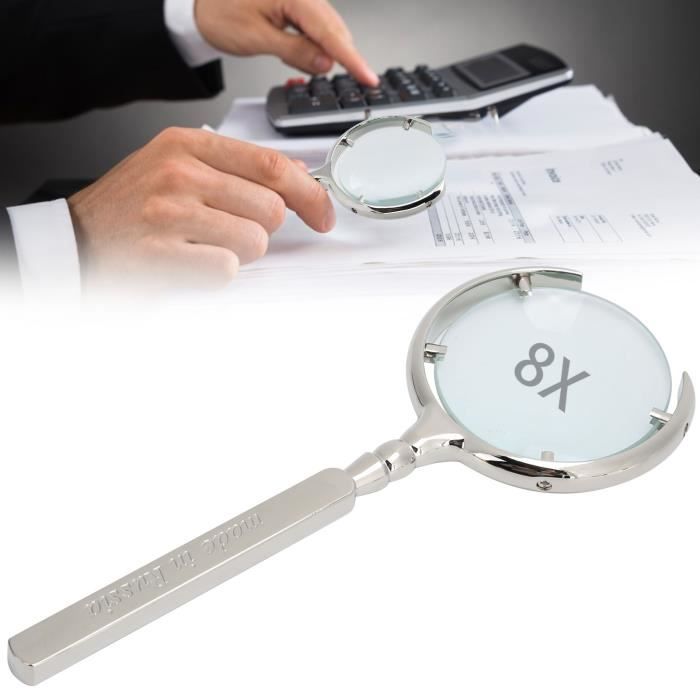 LED-loupe portable Loupe portative de 60mm 8x loupe portative pour lire ...