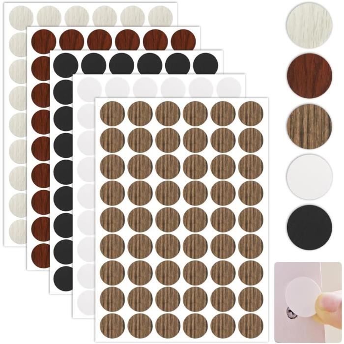 270 Pcs Cache Vis Autocollant 21Mm, Cache Vis Adhésif En Pvc, Pastille ...