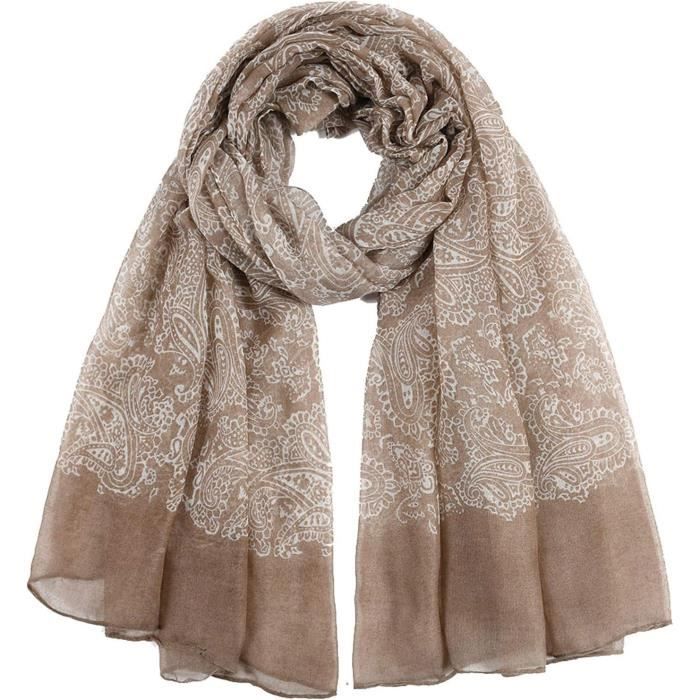 Écharpe Femmes Foulard Imprimé Fleurs Wrap Châle En Soie Foulards Femme ...