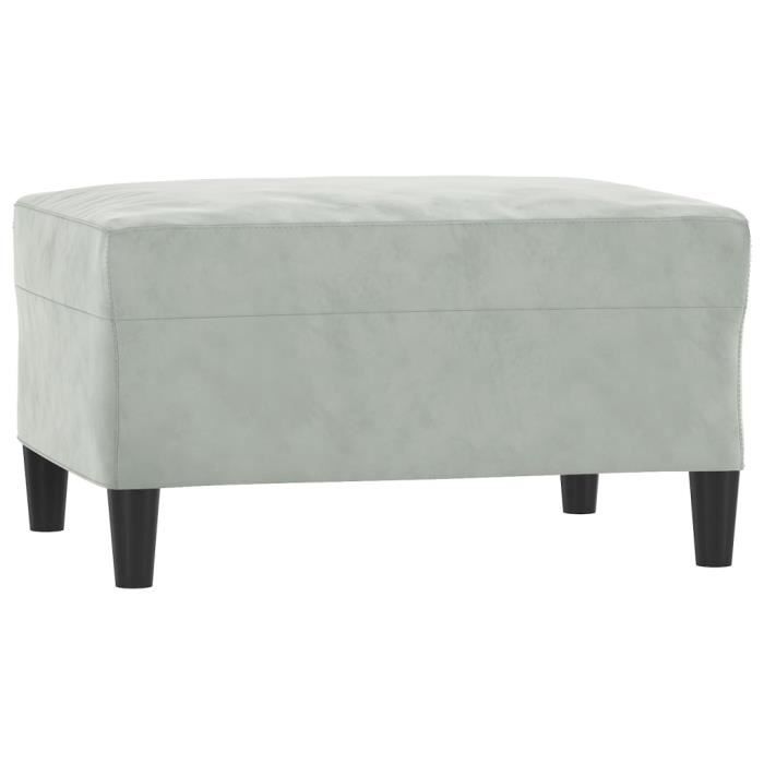 Repose-pieds - GAROSA - Modèle Gris clair - 70x55x41 cm - Velours ...