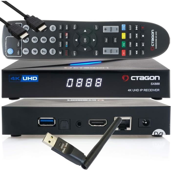 Récepteur IPTV - OCTAGON - SX888 - 4K UHD - Wi-Fi 150 Mbit/s - DLNA ...