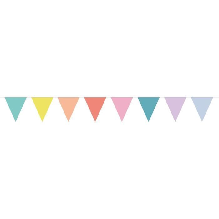 18975 Fanions Pastel Multicolore - 10 Mètres[J730] - Cdiscount Maison