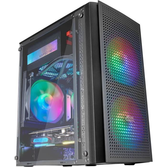 Mars Gaming Mc300 Noir, Boîtier Pc Micro Atx, Verre Trempé, Frontal ...