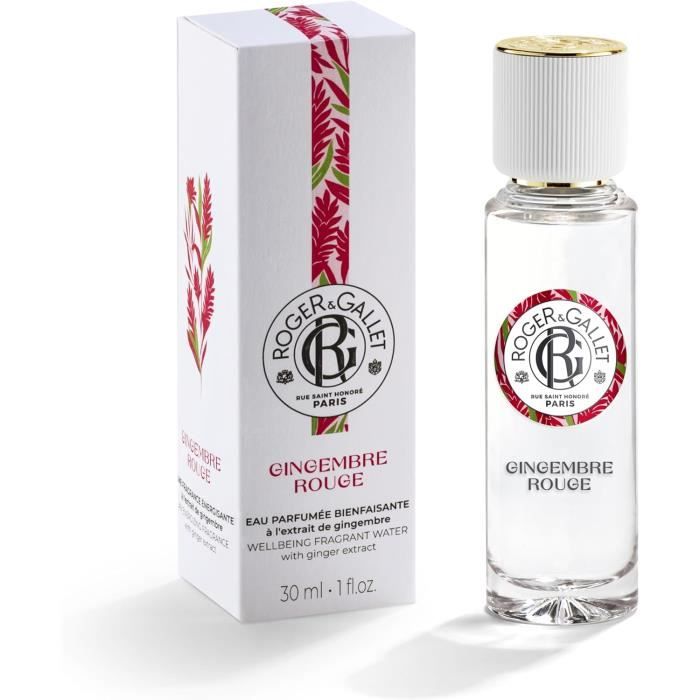Roger&Gallet-Eau Parfumée Bienfaisante Gingembre Rouge 30Ml-Baies Roses Gingembre Benjoin92% D ...