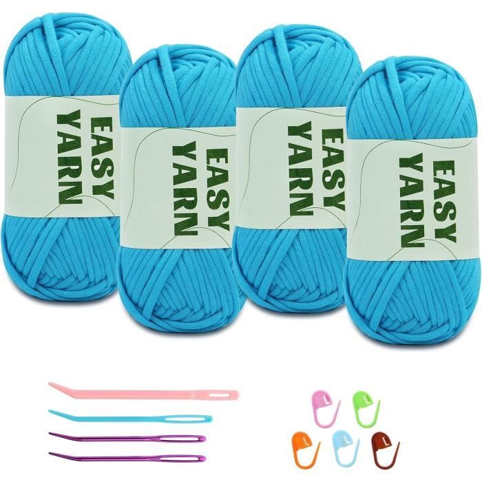 Lot de 4 pelotes de fil à crochet et à tricoter pour débutants, mailles ...