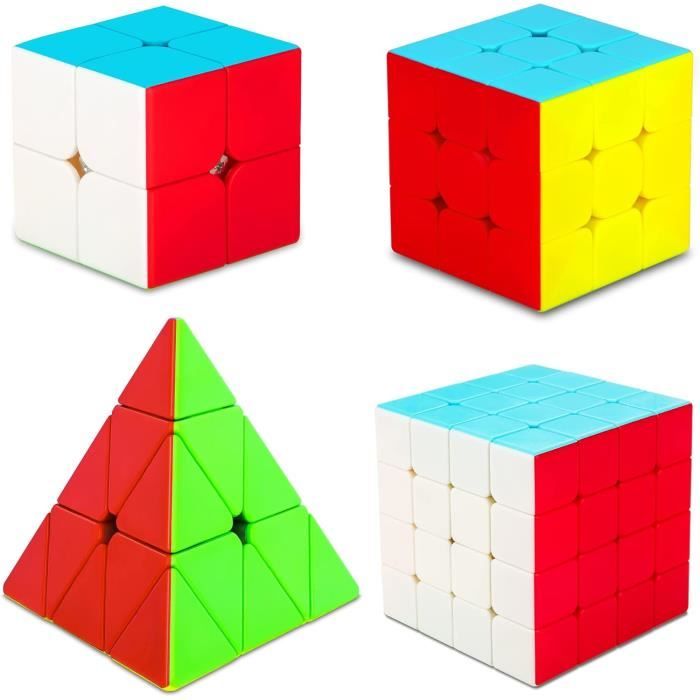 SISYS 4 Pack Speed Cube Set Magic Puzzle Cube Ensemble 2x2x2 + 3x3x3 ...