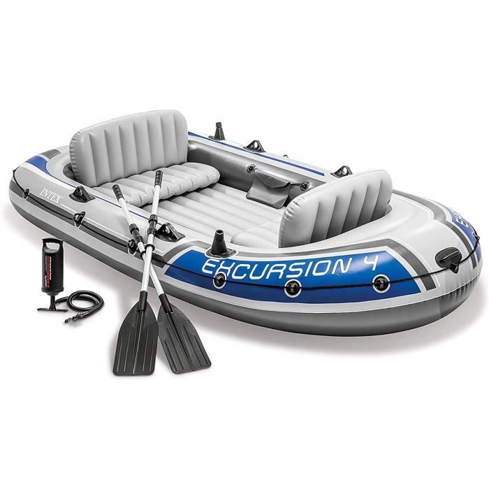 Intex Excursion 4 Bateau gonflable pour 4 personnes avec rames en alm ...