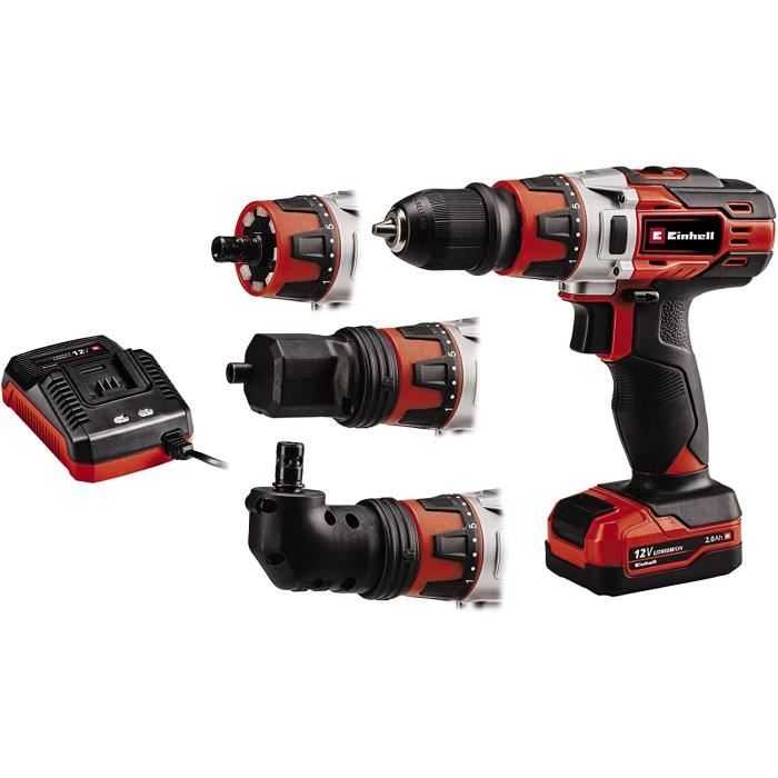 Einhell Kit perceuse-visseuse sans fil TE-CD12-13X-Li (12 V, lithium ...