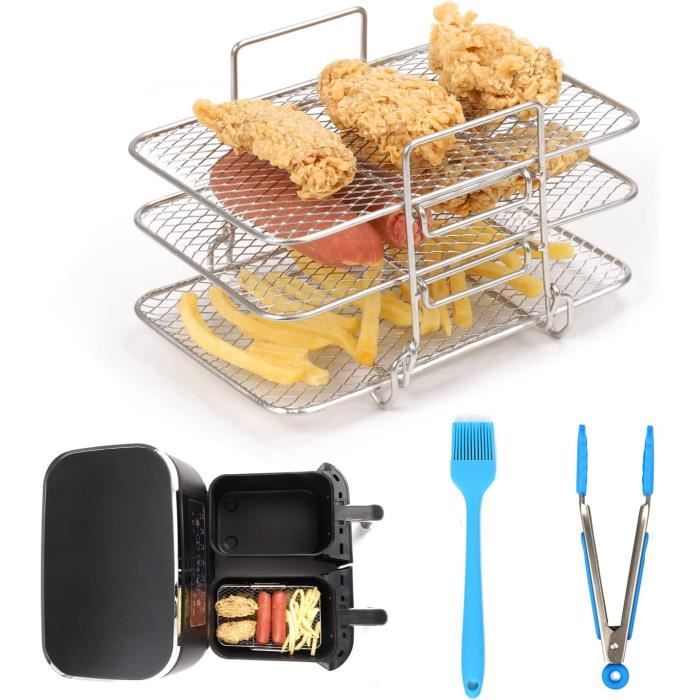 Support Pour Friteuse À Air Comprimé Ninja À Double Panier, En Acier Inoxydable 304, 3 Couches ...