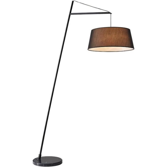 Floor Lamp Lampadaire Arc avec Abat-Jour en Lin Suspendu et Base en ...