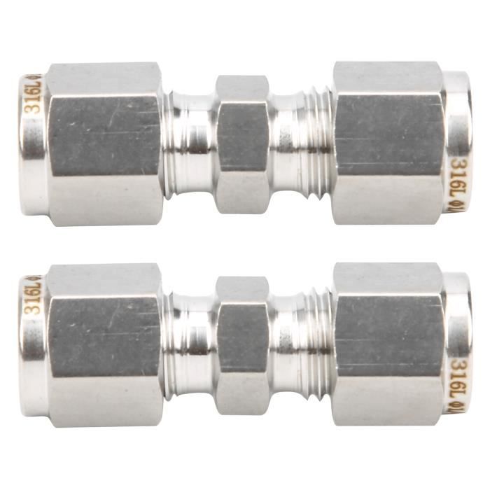 Zerone adaptateur pour tube de compression 2 pièces Adaptateur de tube droit à double virole en ...