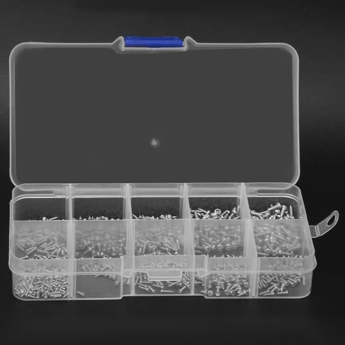 ZJCHAO Lot de 1000 vis à tête cruciforme en acier inoxydable M1 M1.2 M1 ...