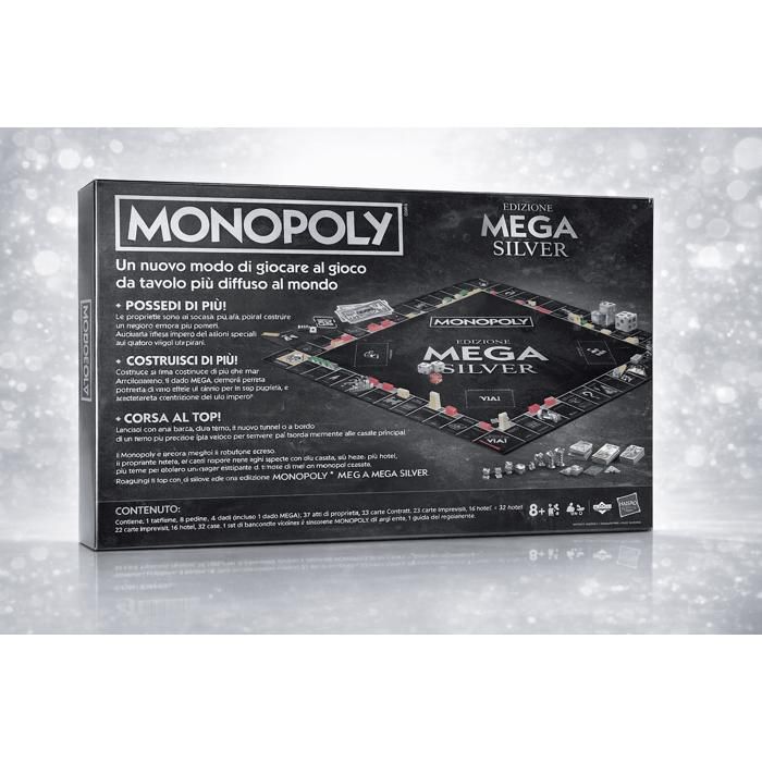 Monopoly Mega Silver Winning Moves – Jeu de Société Édition Géante – 2 ...