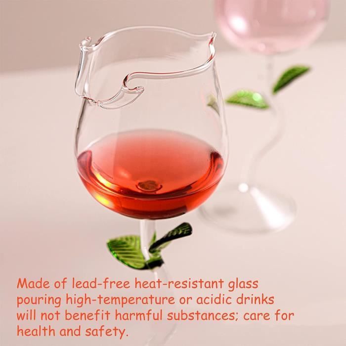 Verres À Vin Rose,Verres À Vin Rouge En Cristal De Fleur De Rose ...