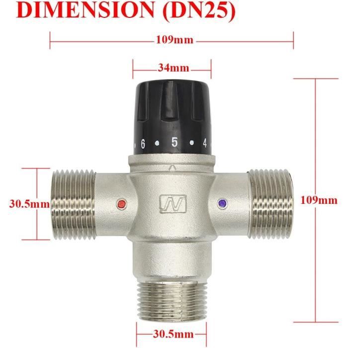 Mitigeur Thermostatique 3 Voies pour Bain, Baignoire, Douche et Cuisine ...